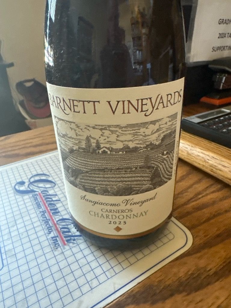2023 Barnett Vineyards Chardonnay Sangiacomo Vineyard, USA, California ...
