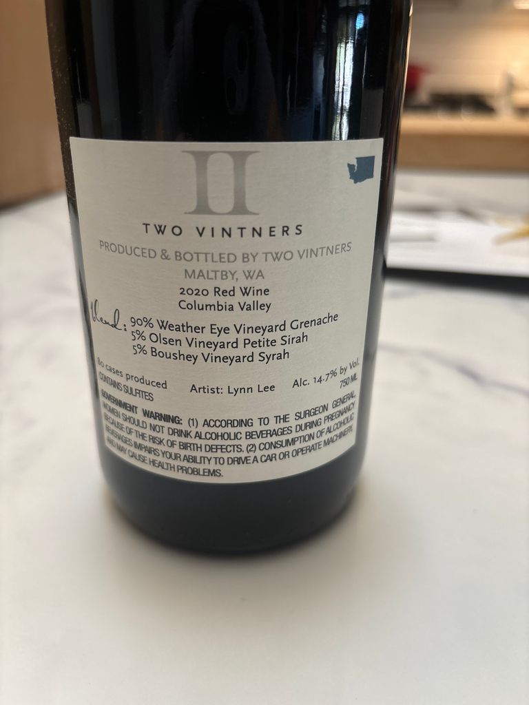 2020 Two Vintners Oliver Stonetree Vineyard, USA, Washington, Columbia ...