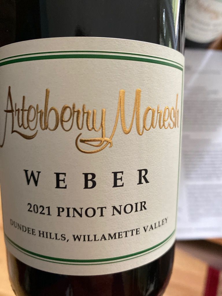 2021 Arterberry Maresh Pinot Noir Weber Vineyard, USA, Oregon ...