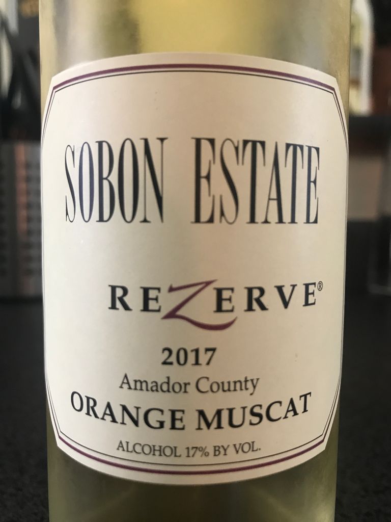 2019 Sobon Estate Orange Muscat Rezerve, USA, California, Sierra ...