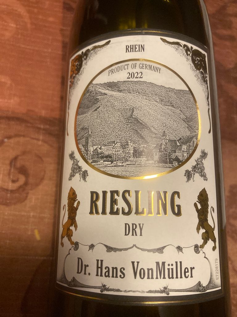 2021 Dr. Hans VonMuller Riesling, Germany - CellarTracker