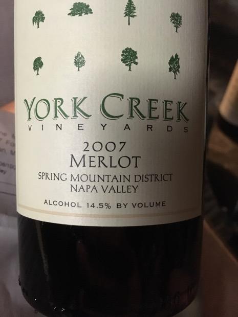 2007 York Creek Vineyards Merlot, USA, California, Napa Valley, Spring ...