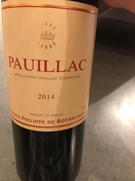 2017 Baron Philippe de Rothschild Pauillac, France, Bordeaux, Médoc ...