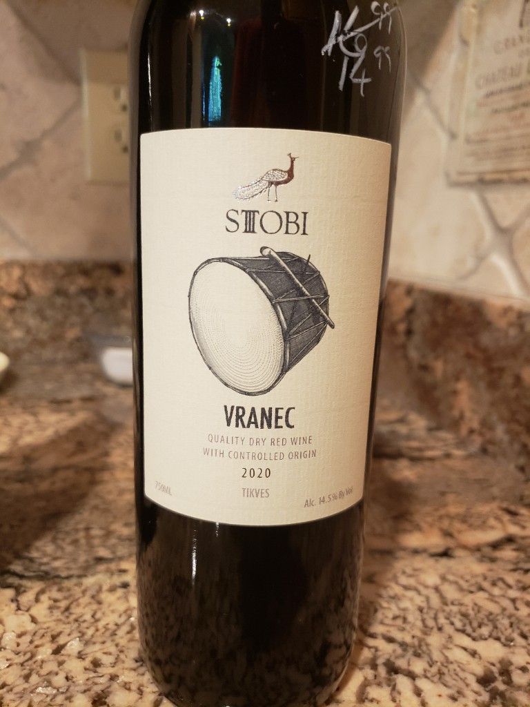 2020 Stobi Winery Vranec, North Macedonia, Povardarie, Tikveš ...