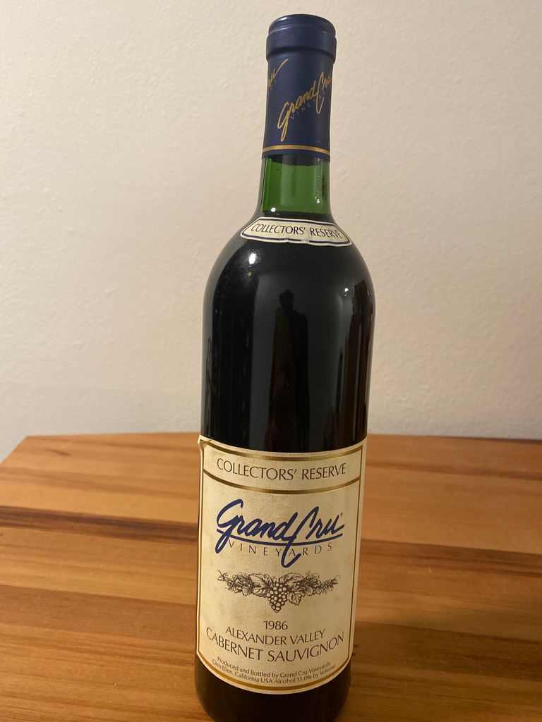 1988 Grand Cru Vineyards Cabernet Sauvignon Collector's Reserve, USA ...