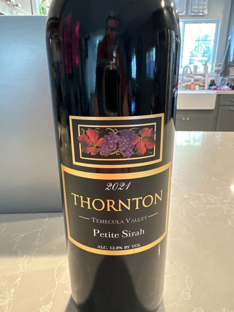 2022 Thornton Petite Sirah Temecula Valley, USA, California, South ...
