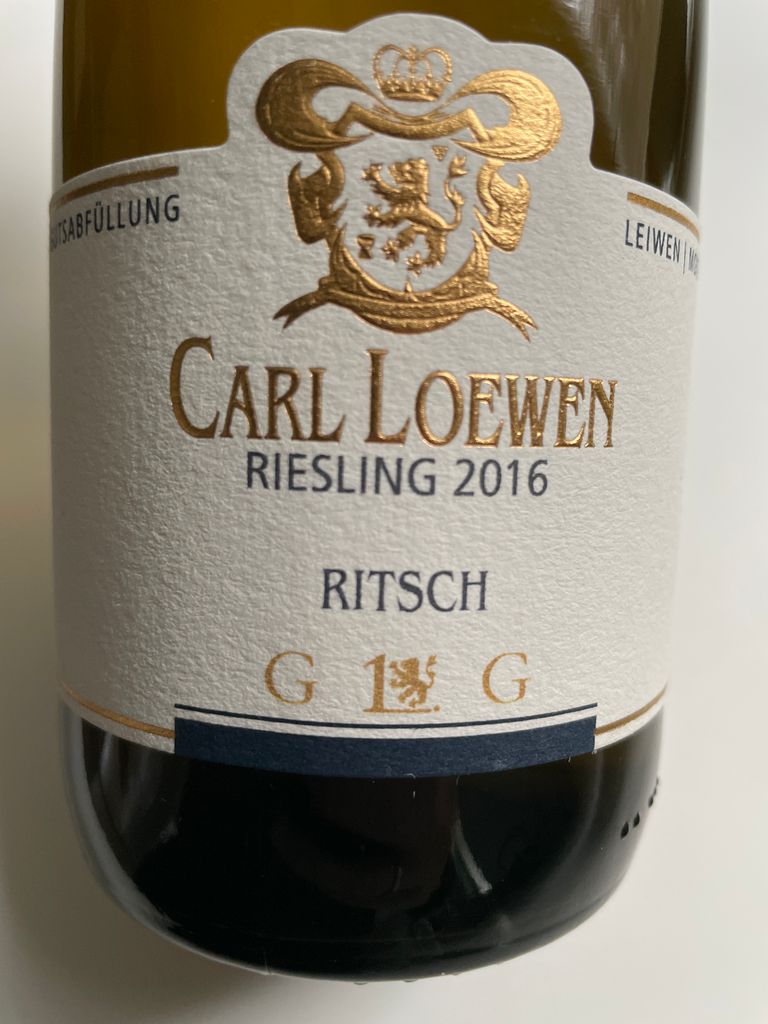 2016 Carl Loewen Thörnicher Ritsch Riesling Großes Gewächs, Germany ...