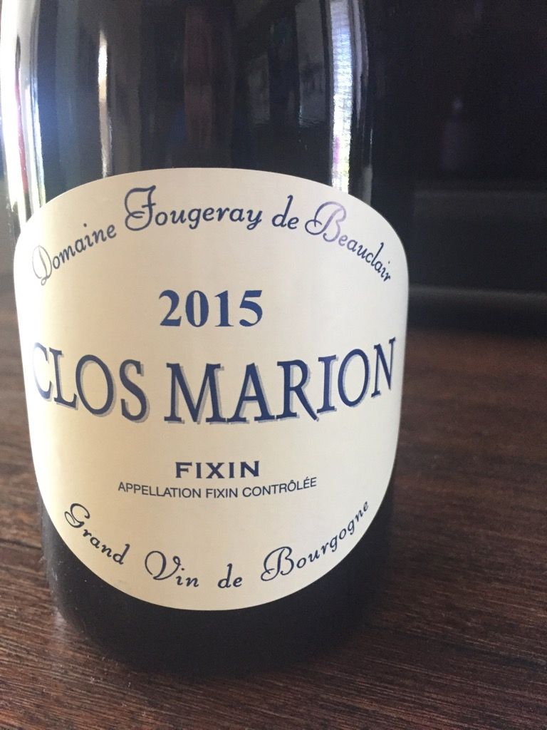 2015 Fougeray de Beauclair Fixin Clos Marion, France, Burgundy, Côte de ...