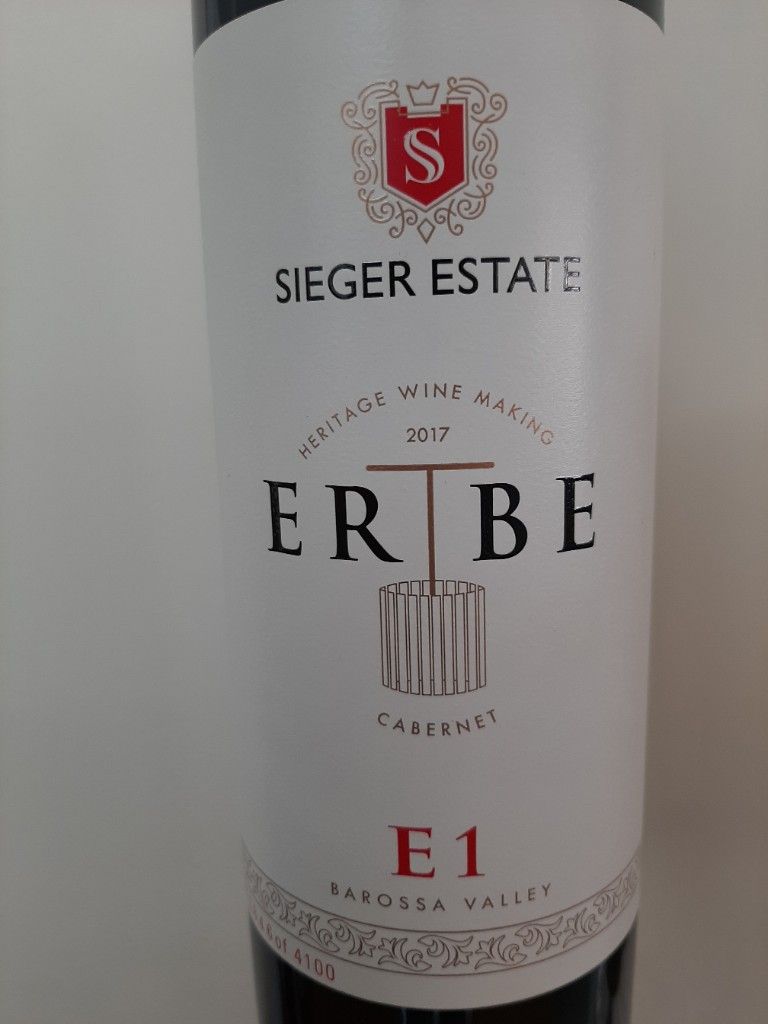 2017 Sieger Estate Cabernet Sauvignon Erbe, Australia, South Australia ...