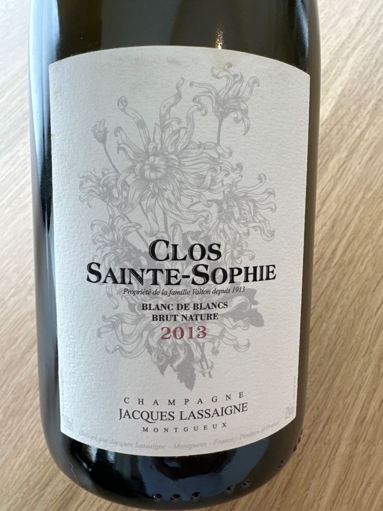 2013 Jacques Lassaigne Champagne Blanc de Blancs Brut Nature Clos ...