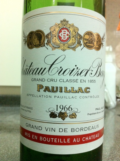 1966 Château Croizet-Bages, France, Bordeaux, Médoc, Pauillac ...