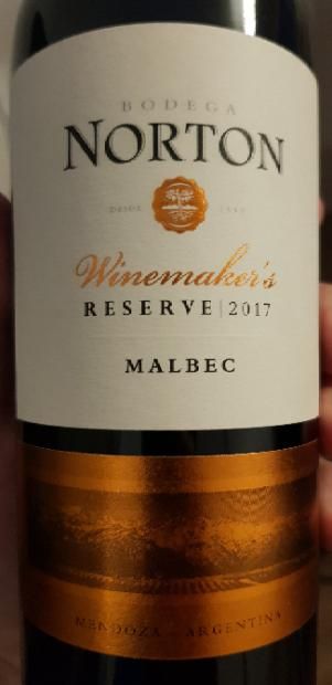 2017 Bodega Norton Malbec Winemaker's Reserve, Argentina, Mendoza, Lujan de Cuyo - CellarTracker