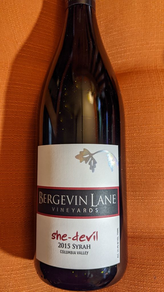2015 Bergevin Lane Syrah She-Devil, USA, Washington, Columbia Valley ...