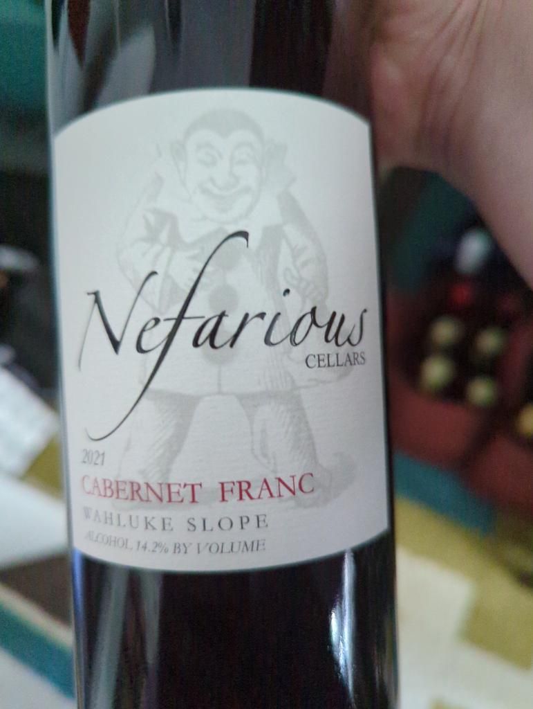 2021 Nefarious Cellars Cabernet Franc, USA, Washington, Columbia Valley ...