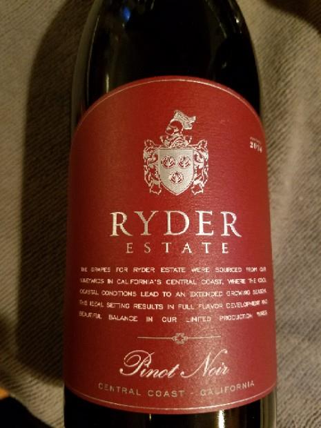 2015 Ryder Estate Pinot Noir, USA, California, Central Coast, Monterey ...