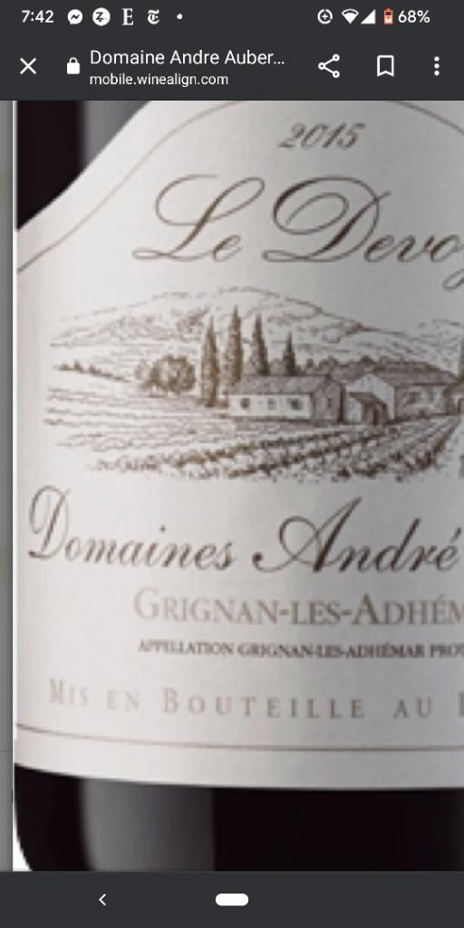 2020 Domaines André Aubert Grignan-les-Adhémar Le Devoy, France, Rhône ...