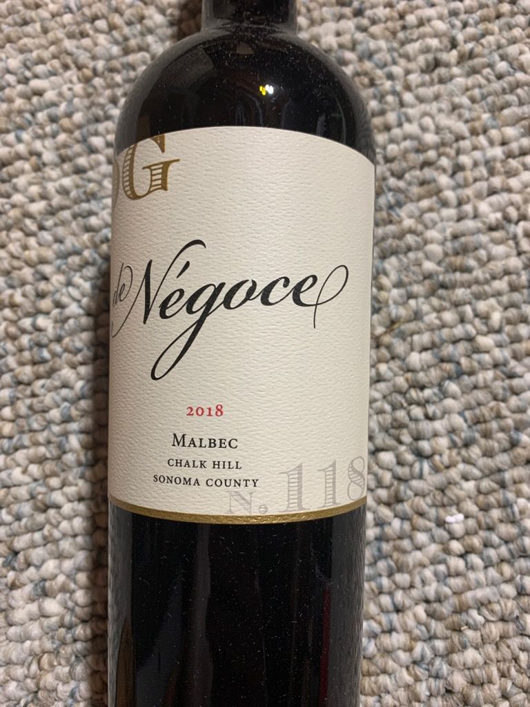 2018 de Négoce Malbec OG N.118, USA, California, Sonoma County, Chalk Hill - CellarTracker