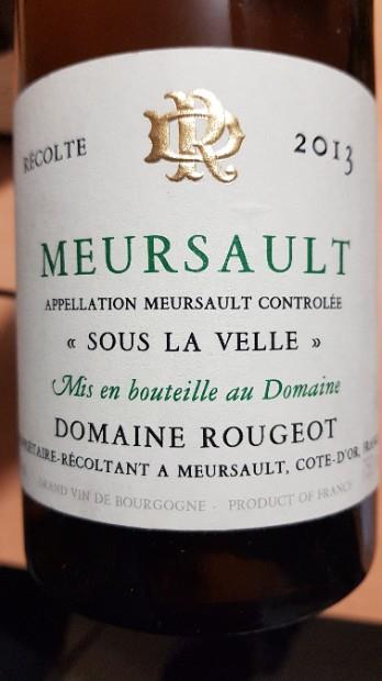 2015 Domaine Rougeot Meursault Sous La Velle, France, Burgundy, Côte de ...