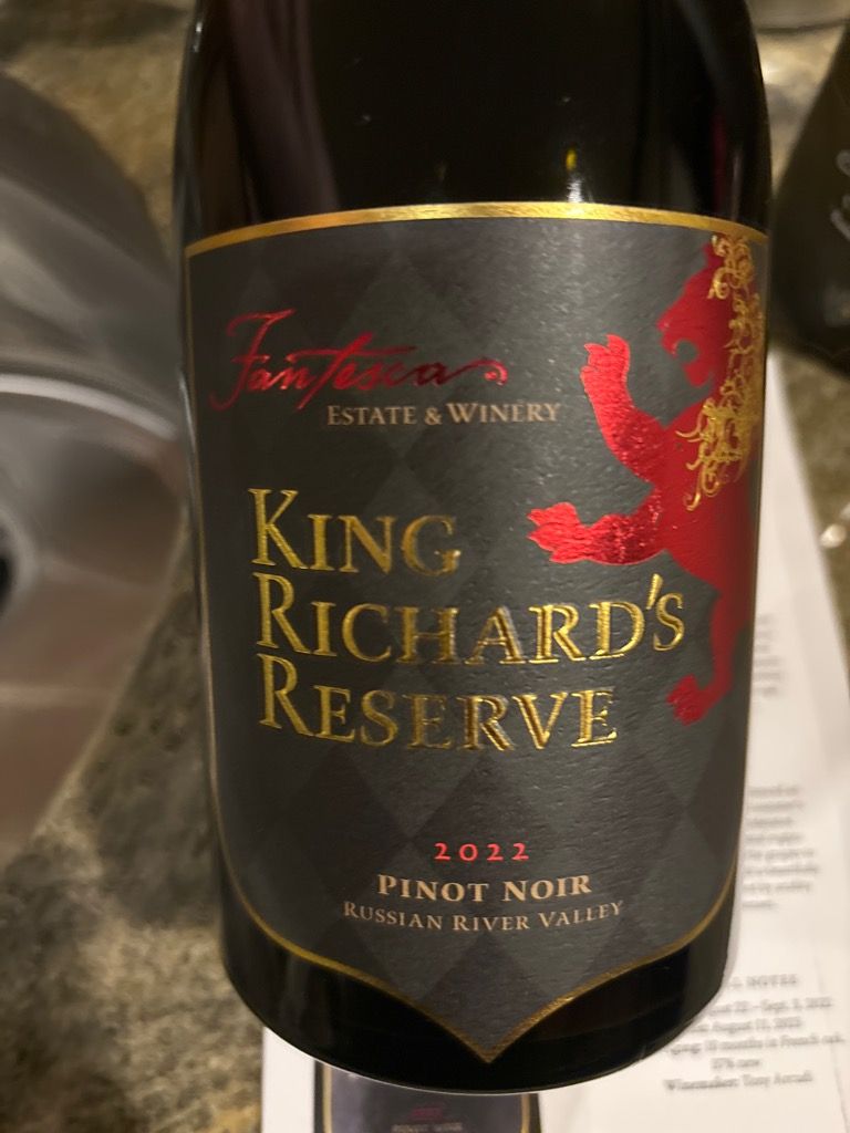 2022 Fantesca Pinot Noir King Richard's Reserve, USA, California ...
