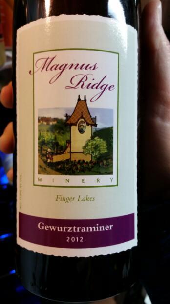 2012 Magnus Ridge Winery Gewürztraminer, USA, New York, Finger Lakes ...