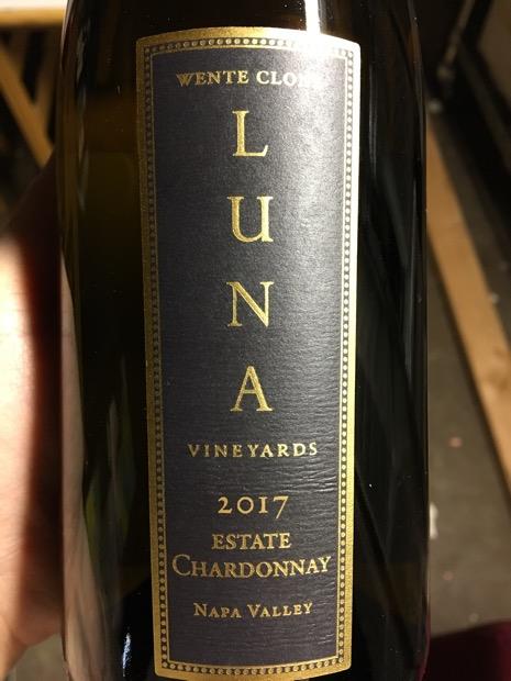 2017 Luna Vineyards Chardonnay Estate, Wente Clone, USA, California ...