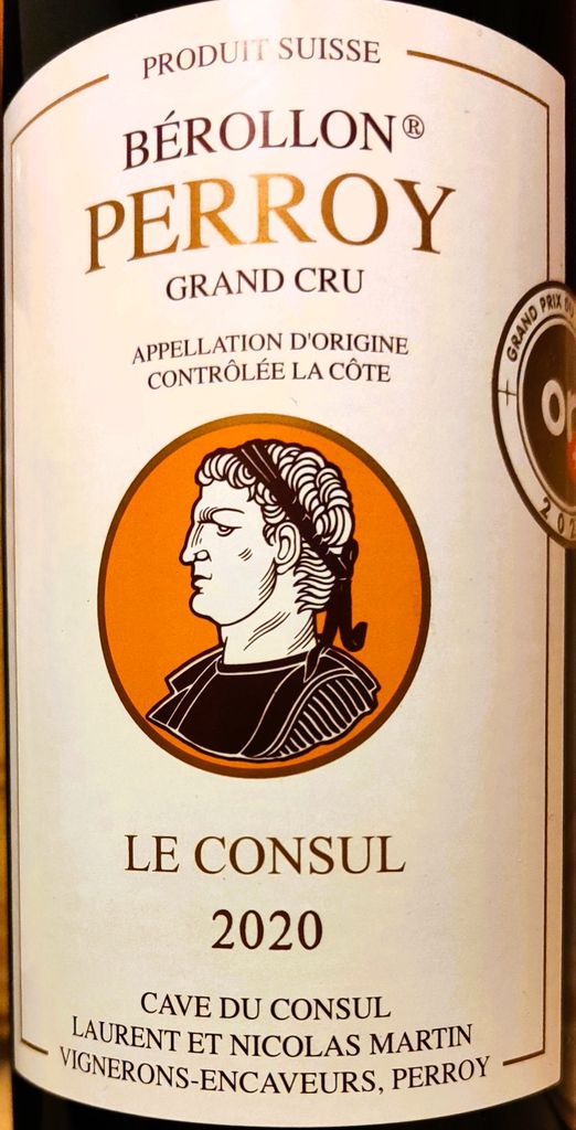 2020 Cave du Consul Chasselas Bérollon Le Consul, Switzerland, Vaud, La ...