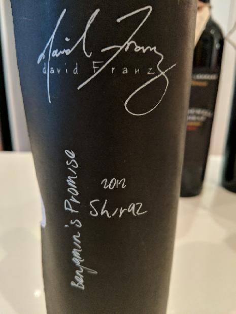 2012 David Franz Shiraz Benjamin's Promise, Australia, South Australia ...