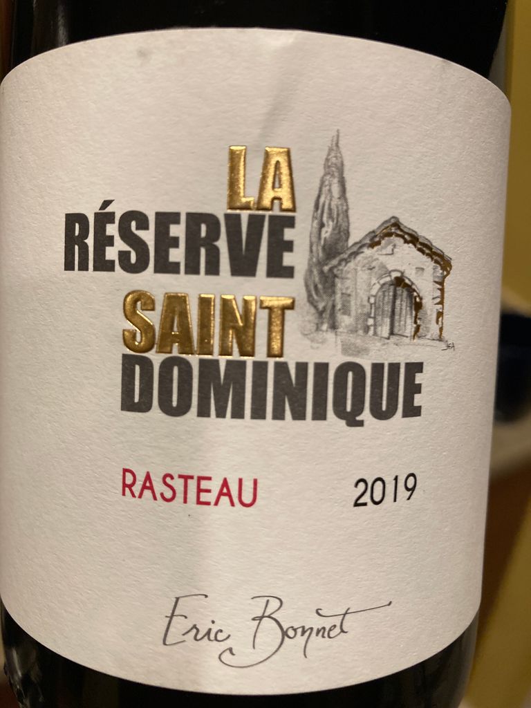 2019 La Reserve Saint Dominique Rasteau, France, Rhône, Southern Rhône ...