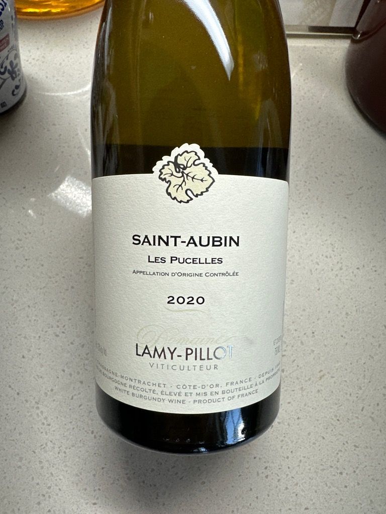 2020 Domaine Lamy-Pillot Saint-Aubin Les Pucelles Blanc, France ...