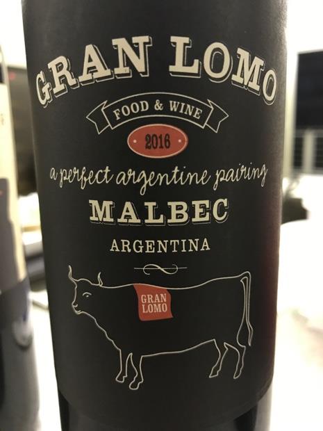 2016 gran lomo Malbec, Argentina - CellarTracker