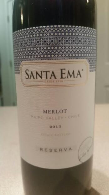 2013 Santa Ema Merlot Gran Reserva, Chile, Maipo Valley, Isla de Maipo ...