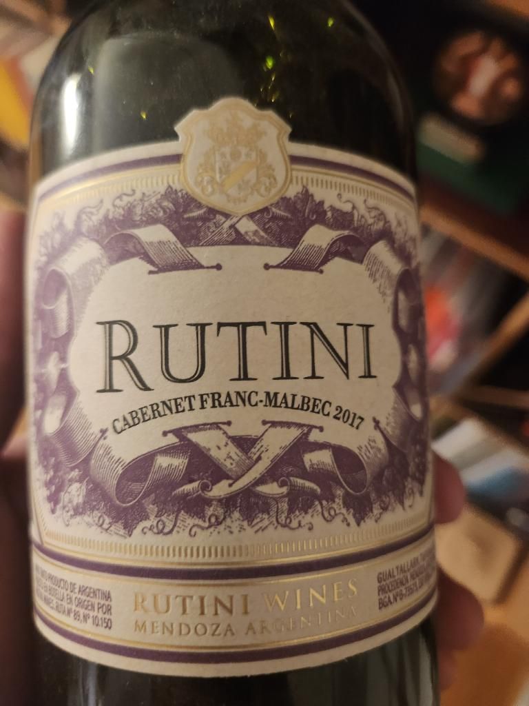 2017 Rutini Cabernet Franc Malbec, Argentina, Mendoza, Valle de Uco, La ...