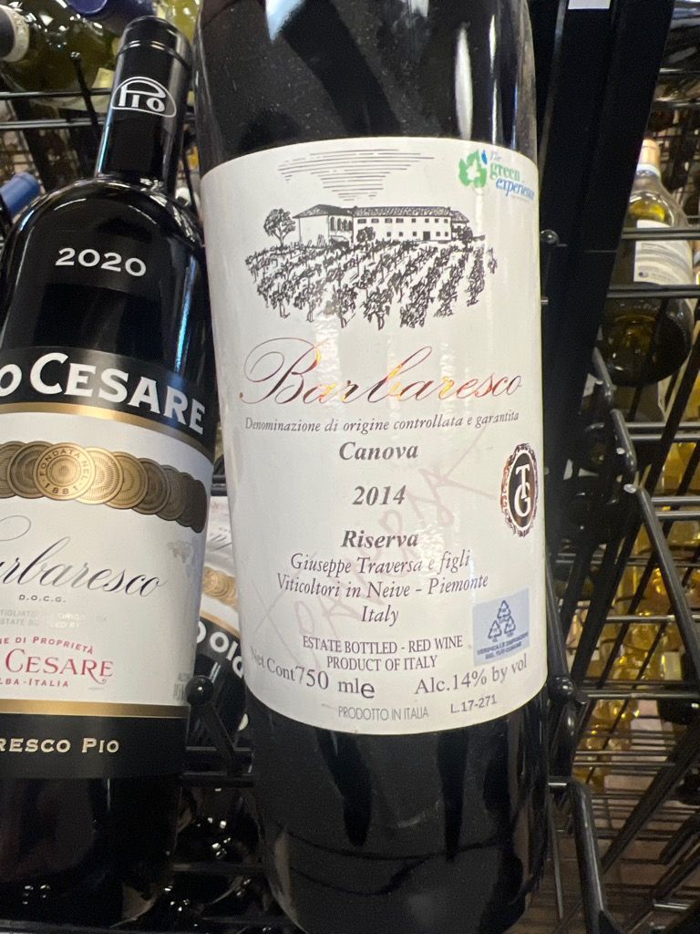 2014 Traversa Barbaresco Canova Riserva Ciabot, Italy, Piedmont, Langhe ...