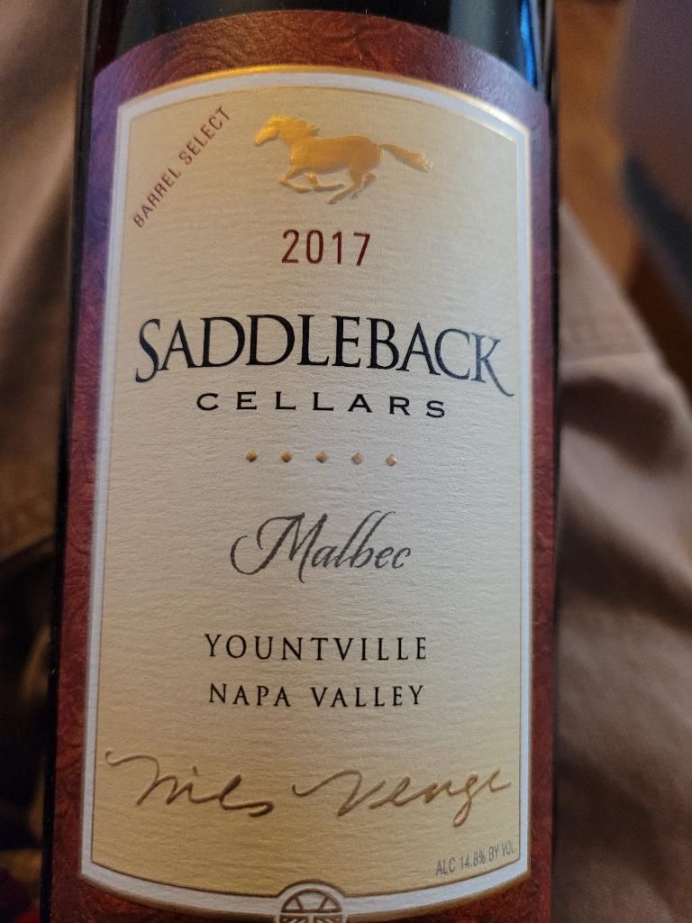 2017 Saddleback Cellars Malbec Barrel Select Mello Vineyard, USA, California, Napa Valley ...