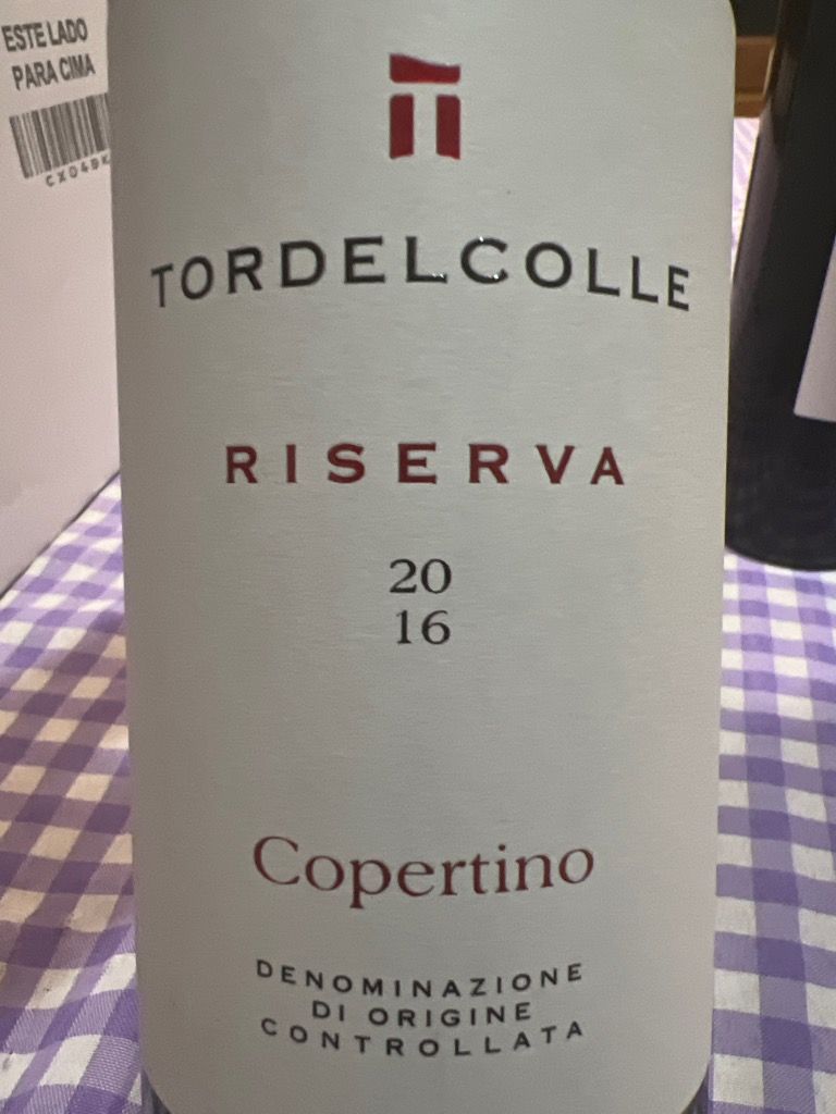 2016 Tordelcolle - (Botter) Copertino Riserva, Italy, Puglia, Copertino ...