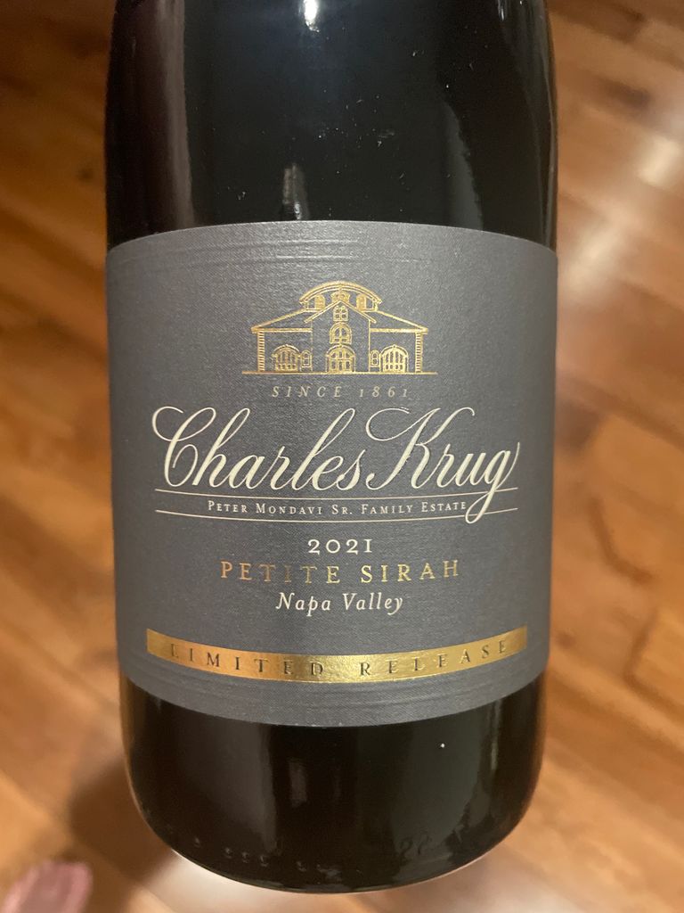 2021 Charles Krug Winery (Peter Mondavi Family) Petite Sirah Limited ...