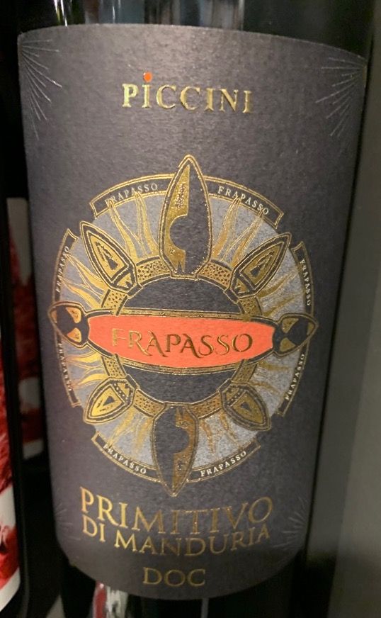 2019 Piccini Primitivo Primitivo di Manduria Frapasso, Italy, Puglia ...