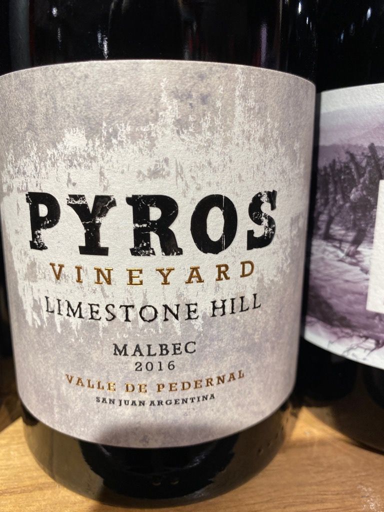 2018 Pyros Malbec limestone hill, Argentina, San Juan - CellarTracker