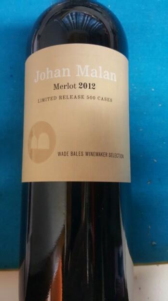 2012 Johan Malan - Wade Bales Merlot, South Africa - CellarTracker