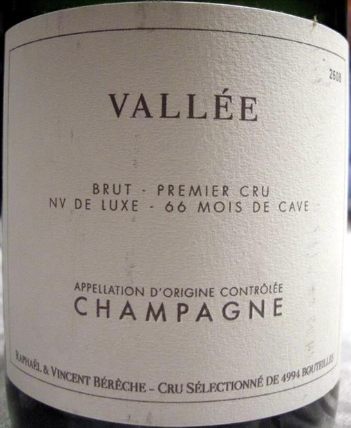 NV Raphaël & Vincent Bérêche Champagne Premier Cru Vallée 66 Mois de Cave, France, Champagne ...