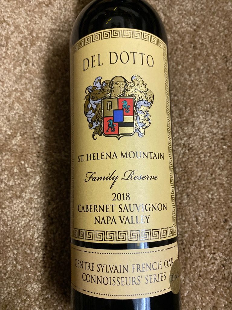2018 Del Dotto Cabernet Sauvignon Connoisseurs' Series Centre Sylvain ...