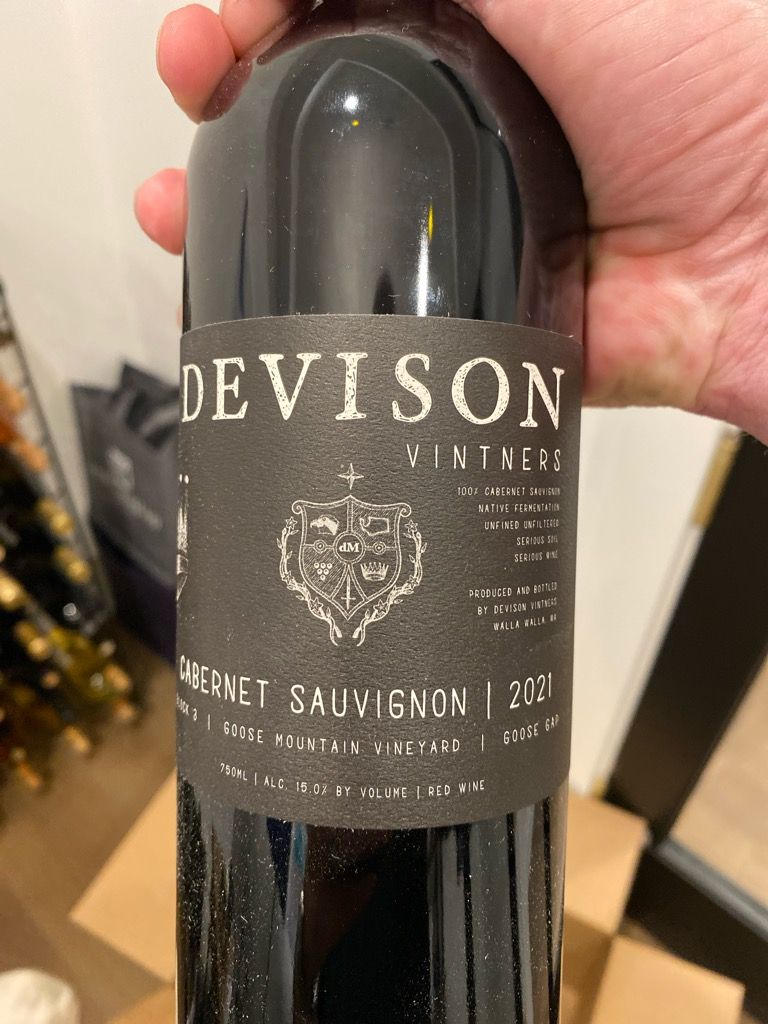 2021 Devison Vintners Cabernet Sauvignon Block 3 Goose Mountain ...