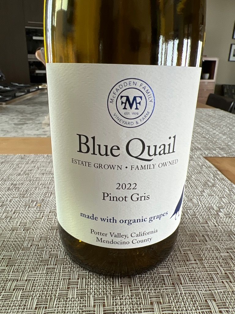 2022 McFadden Family Estate Vineyards Sauvignon Blanc Blue Quail, USA ...