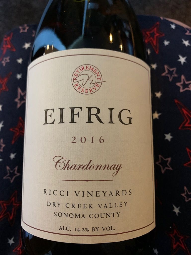 2022 Eifrig Chardonnay Ricci Vineyards, USA, California, Sonoma County ...
