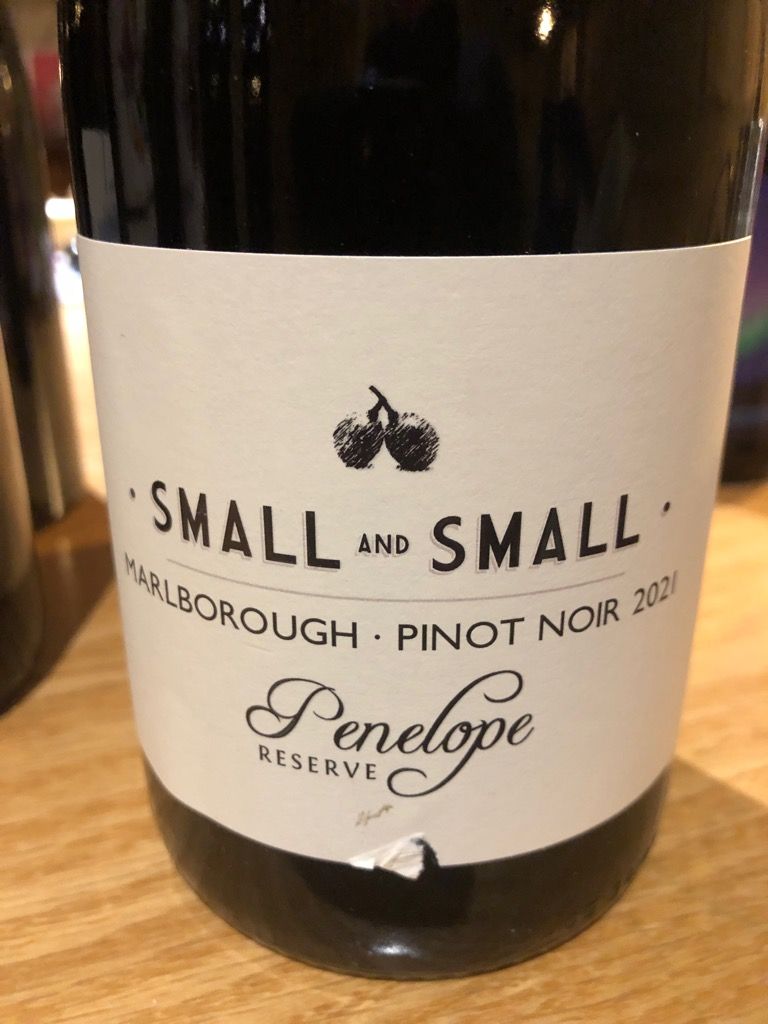 2021 Small and Small Pinot Noir Penelope Reserve Marlborough, New ...