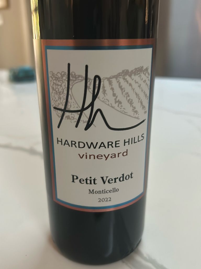 2019 Hardware Hills Petit Verdot, USA, Virginia, Central Virginia ...
