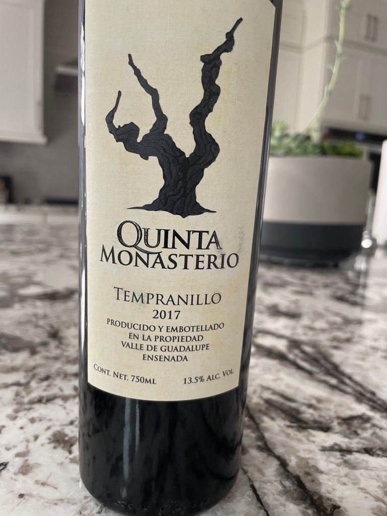 2017 Quinta Monasterio Tempranillo, Mexico, Baja California, Valle de ...