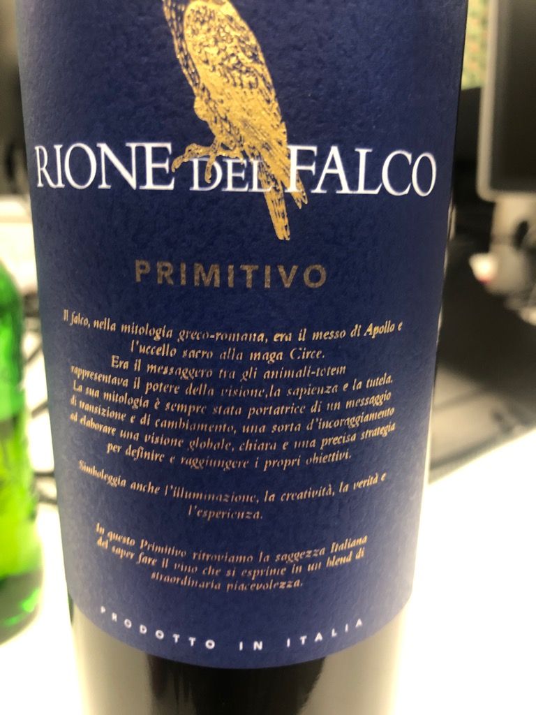 2020 Rione del Falco Primitivo di Manduria Riserva, Italy, Puglia ...
