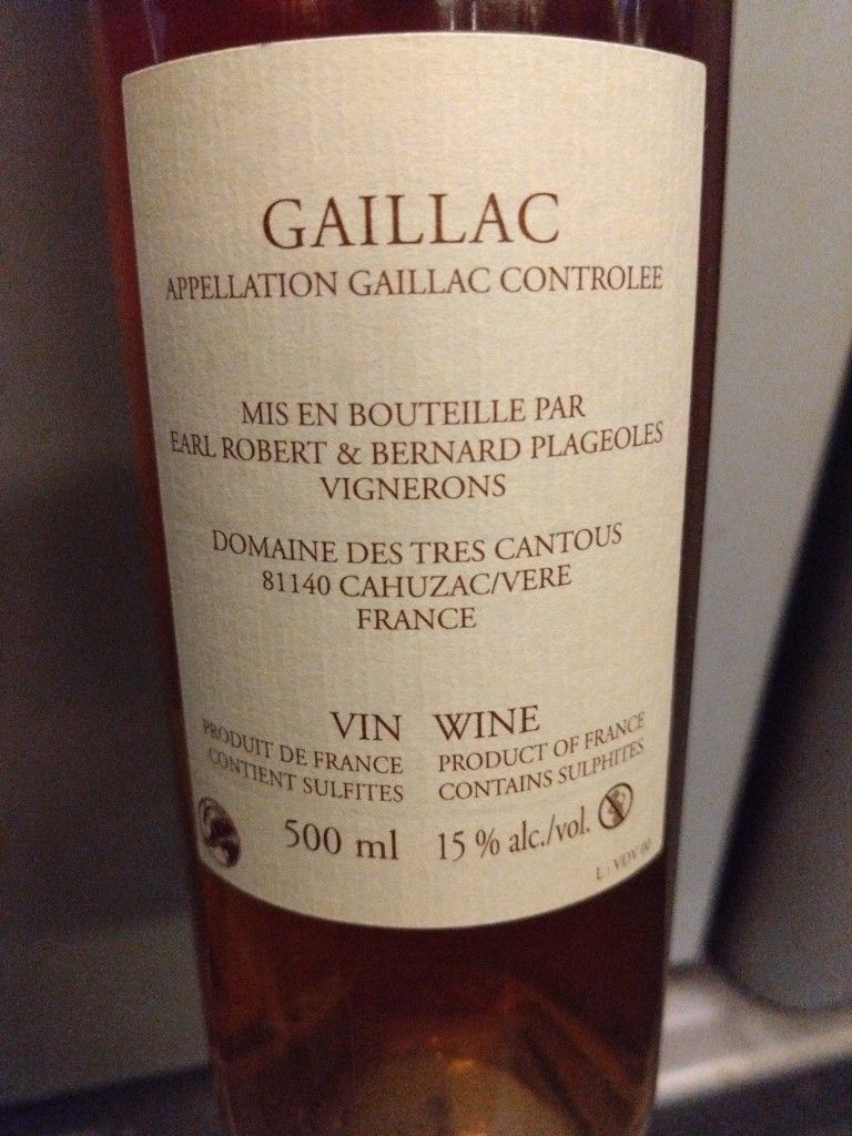 2008 Robert & Bernard Plageoles Gaillac Vin de voile Tres Cantous ...