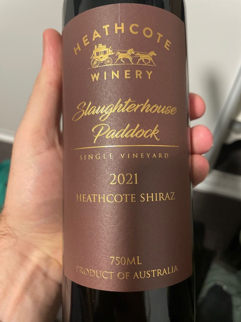 2021 Heathcote Winery Shiraz Slaughterhouse Paddock, Australia ...